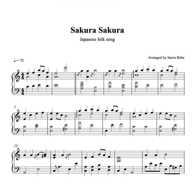 Sakura Sakura (Piano sheet music + mp3) - Music for Ballet Class