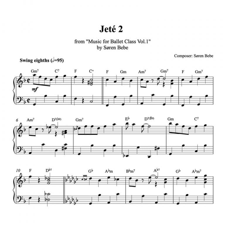 Complete Sheet Music for "Music for Tap Dance" by Søren Bebe.
