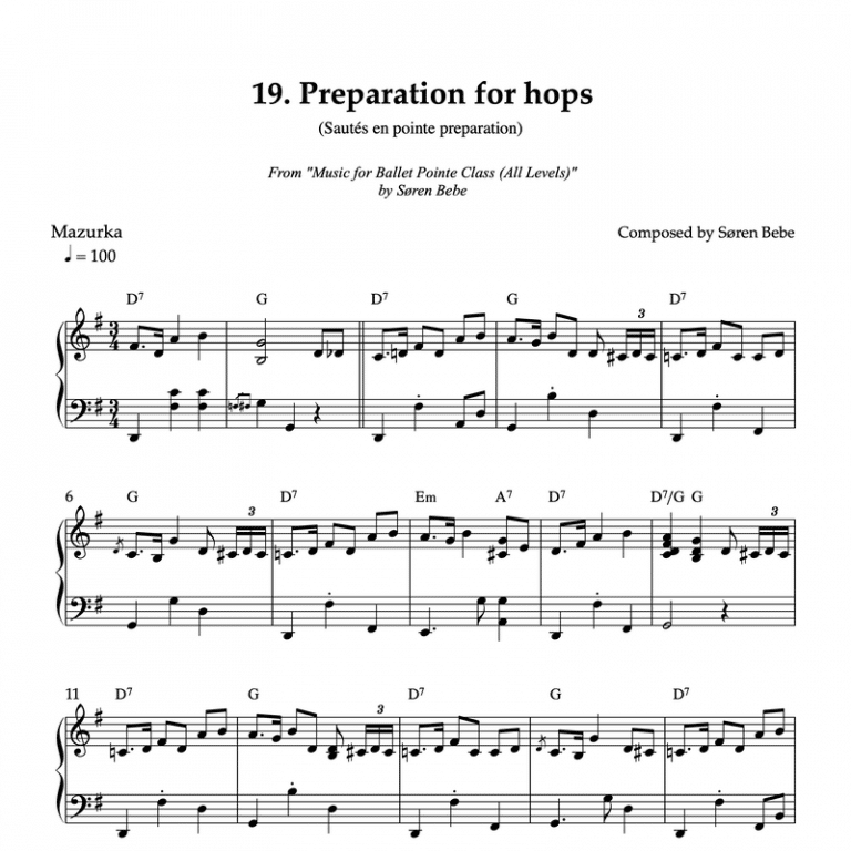 "Preparation for Hops (Sautés en pointe preparation)" Sheet Music (PDF)
