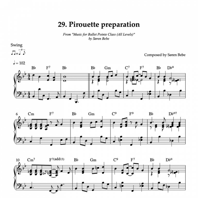 "Pirouette preparation" by Søren Bebe | Sheet Music for Ballet Class (PDF)