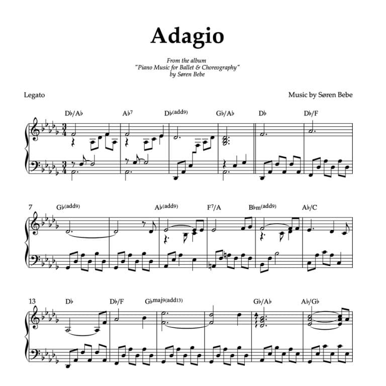 Complete Sheet Music for "Piano Music for Ballet & Choreography" by ...
